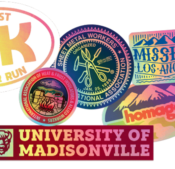 500 Customized 3"x3" Holographic Stickers | John Guilfoil Public Relations